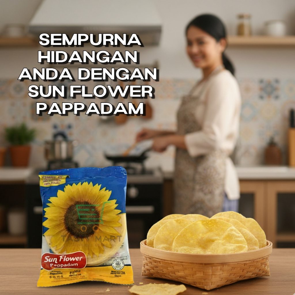 Sunflower Keropok Papadom Halal Papadom Bulat 100g Kurang Masin Tak ...