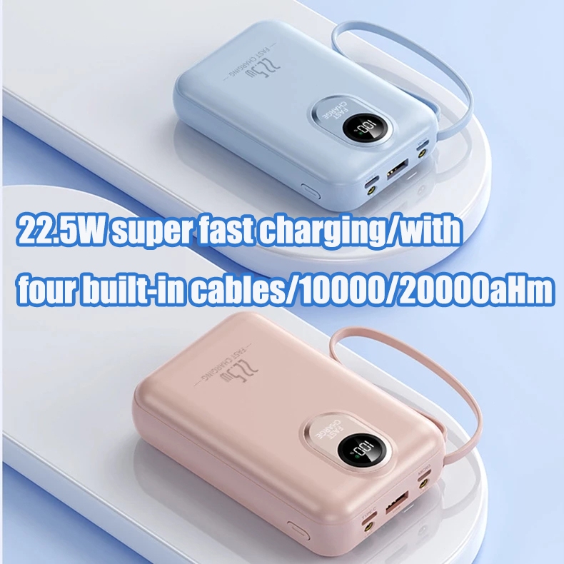 3C Power Bank 10000/20000mAh 22.5W Fast Charge | Built-in 4 Cable | Digital Display | Mini ...