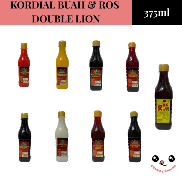 DOUBLE LION JUS / SIRAP / SYRUP / KORDIAL BUAH & ROS (375L) | Shopee ...