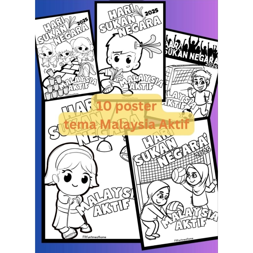 [PRINTABLE PDF] Mari Mewarna Hari Sukan Negara 2025 Tema Malaysia Aktif ...