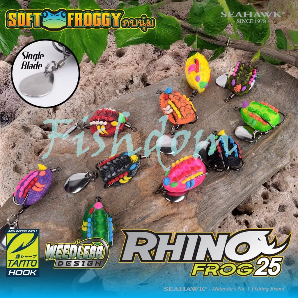 FISHDOM SEAHAWK RHINO FROG 25MM 4G SOFT FROGGY FISHING LURE UMPAN ...