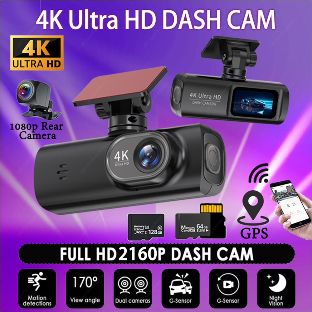 Dash Cam 4K+1080P Ultra HD Front & Rear Camera V22 Car DVR Recorder ...