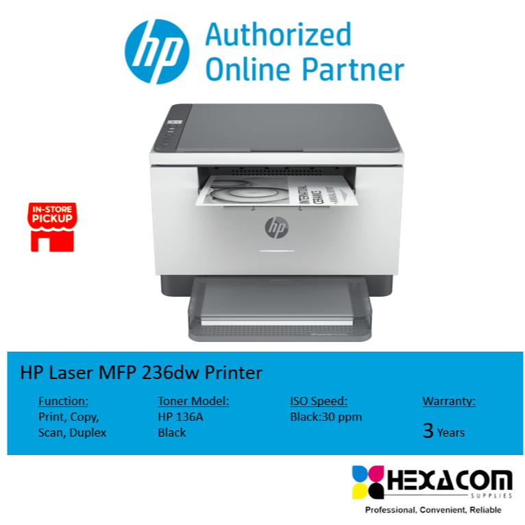 HP Laserjet M236dw / M236sdw Printer (Print, Scan, Copy, Auto Duplex ...