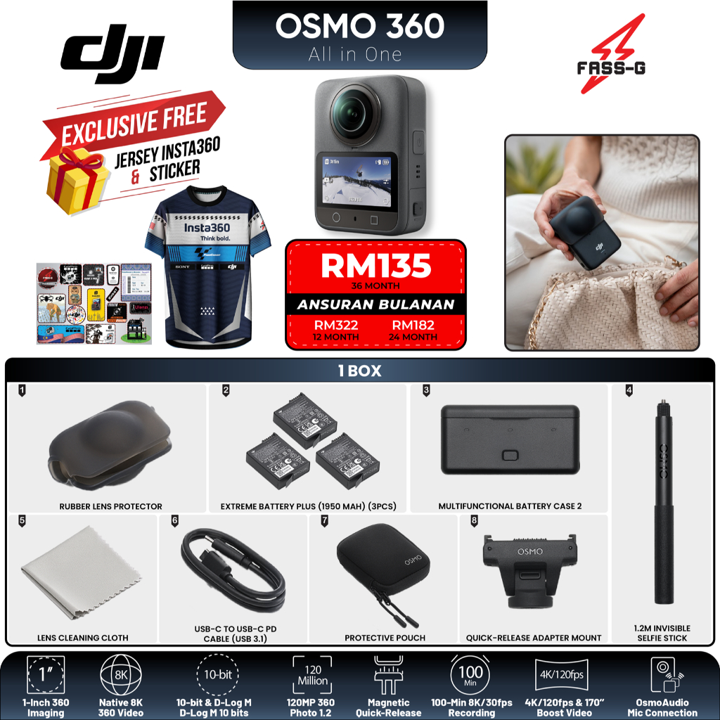 Dji Osmo 360 New Launch1-Inch Imaging | Native 8K 30fps Video & 10-bit ...