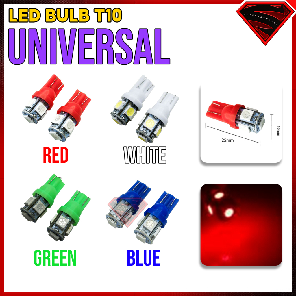 LED BULB 1 SET FLASH TURN SIGNAL BULB LED T10 12V FOR MOTORCYCLE ...