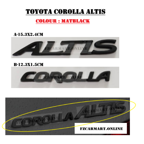 TOYOTA COROLLA ALTIS EMBLEM LOGO-(ABS) | Shopee Malaysia