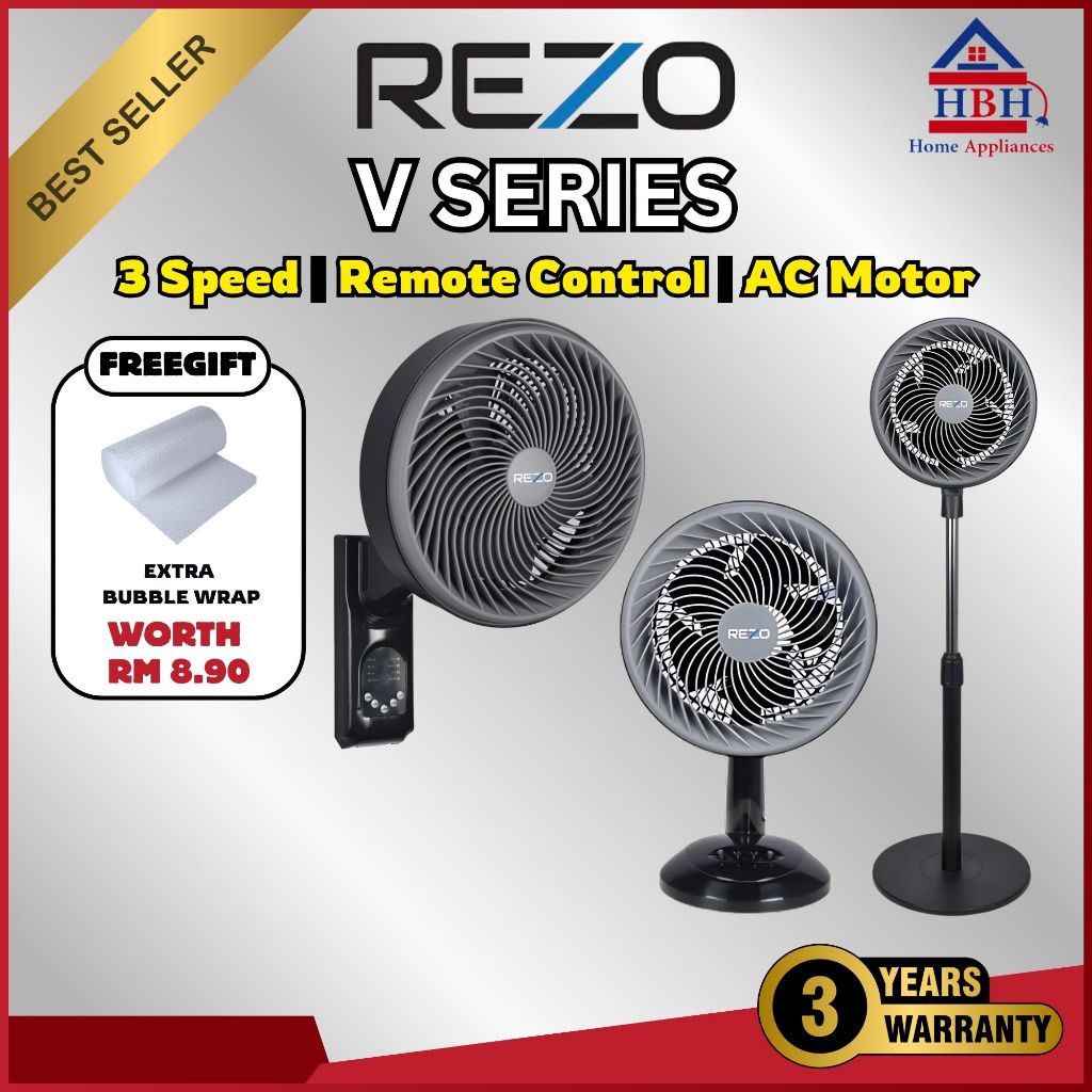 【Free Gift】REZO V Series 8 inches Wall Fan Remote Control / Stand Fan ...