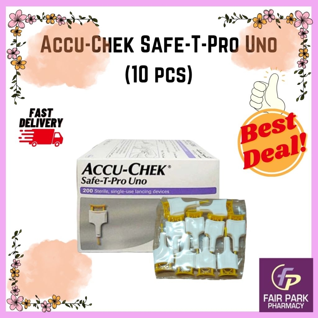 FPphrmacy Accu-Chek Safe T Pro Uno (10's). Sterile/ Single-Use Lancing ...