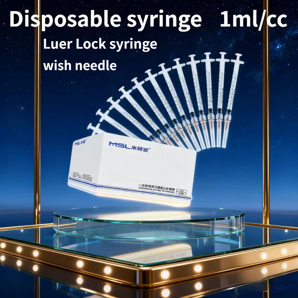 100PCS 1ML/cc Disposable syringe 一次性注射器 Luer Lock syringe-with needle ...