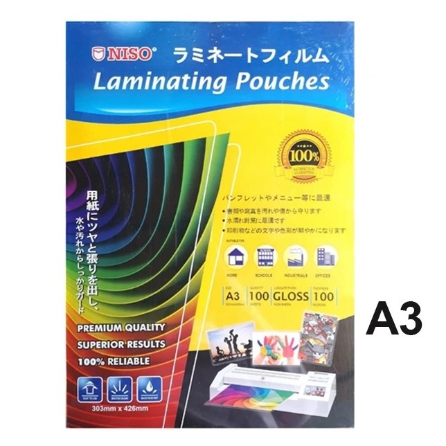 Niso A3 Laminating Film / Laminating Pouches 1 Pack (100's/pack ...