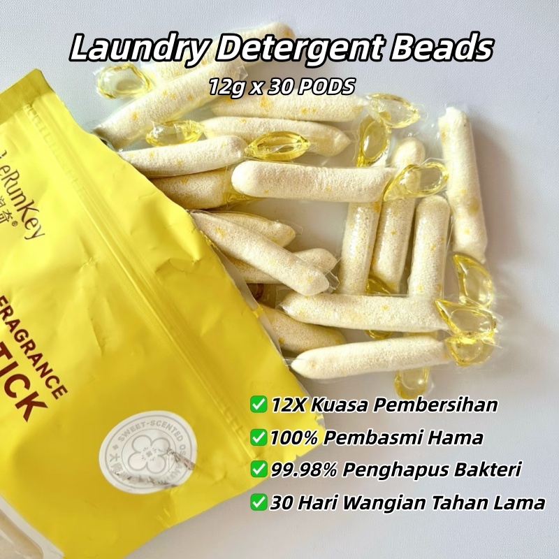【1 POD=8KG】LeRunKey 5 in 1 Laundry Detergent Beads 洗衣凝珠 Perfume Lasting ...