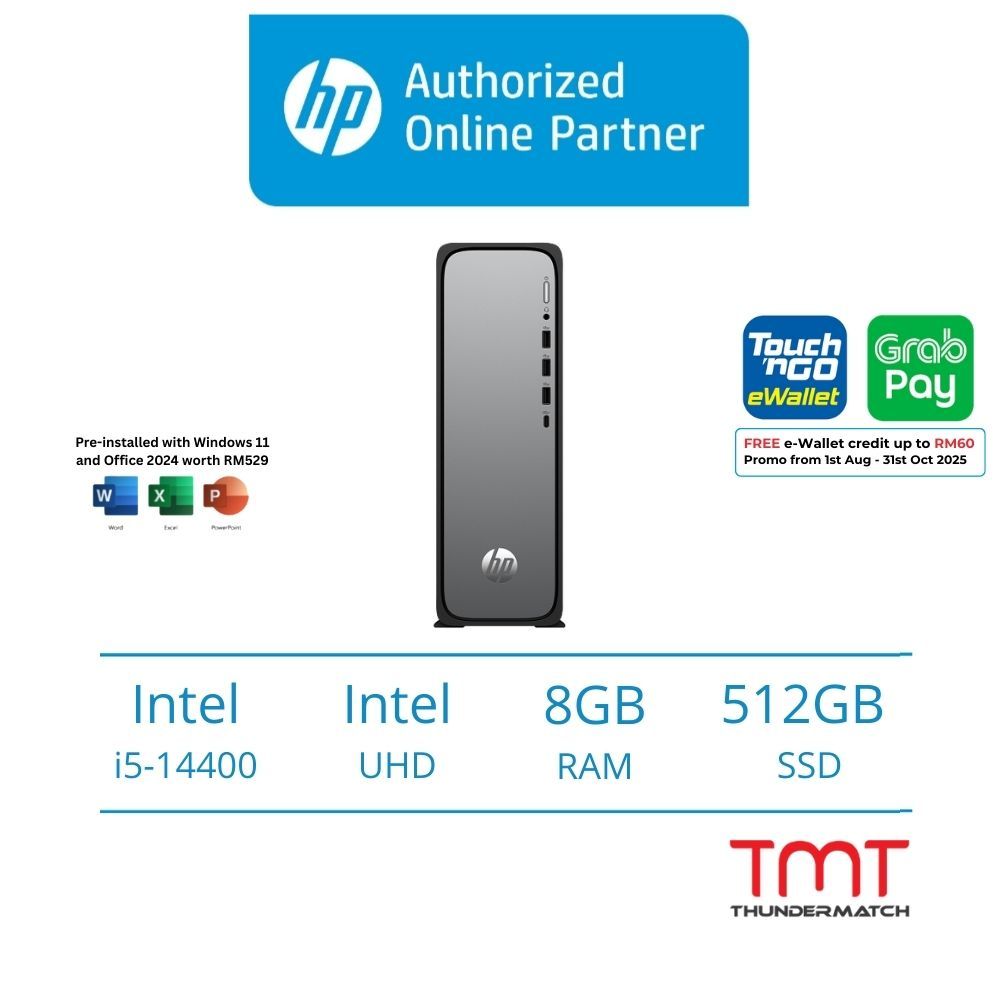 HP OmniDesk Slim DT S03-0045d Desktop PC | Intel Core i5-14400 | 8GB ...