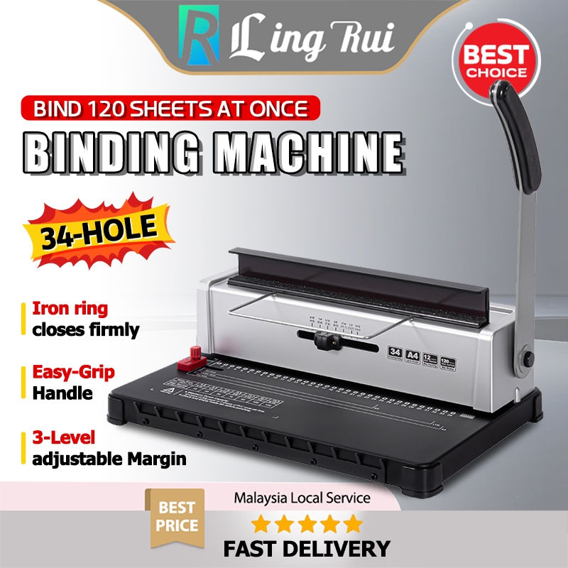 Mesin Pengikat 34 Hole Ring Binding Machine A4/A3 Heavy Duty Comb ...