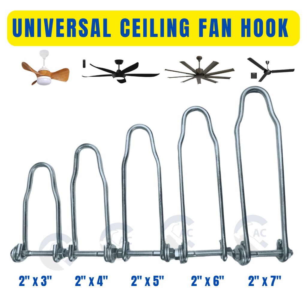 FAN HOOK | CHROMED STEEL FAN HOOK MULTIPURPOSE FAN HOOK 2" BOLT AND NUT ...