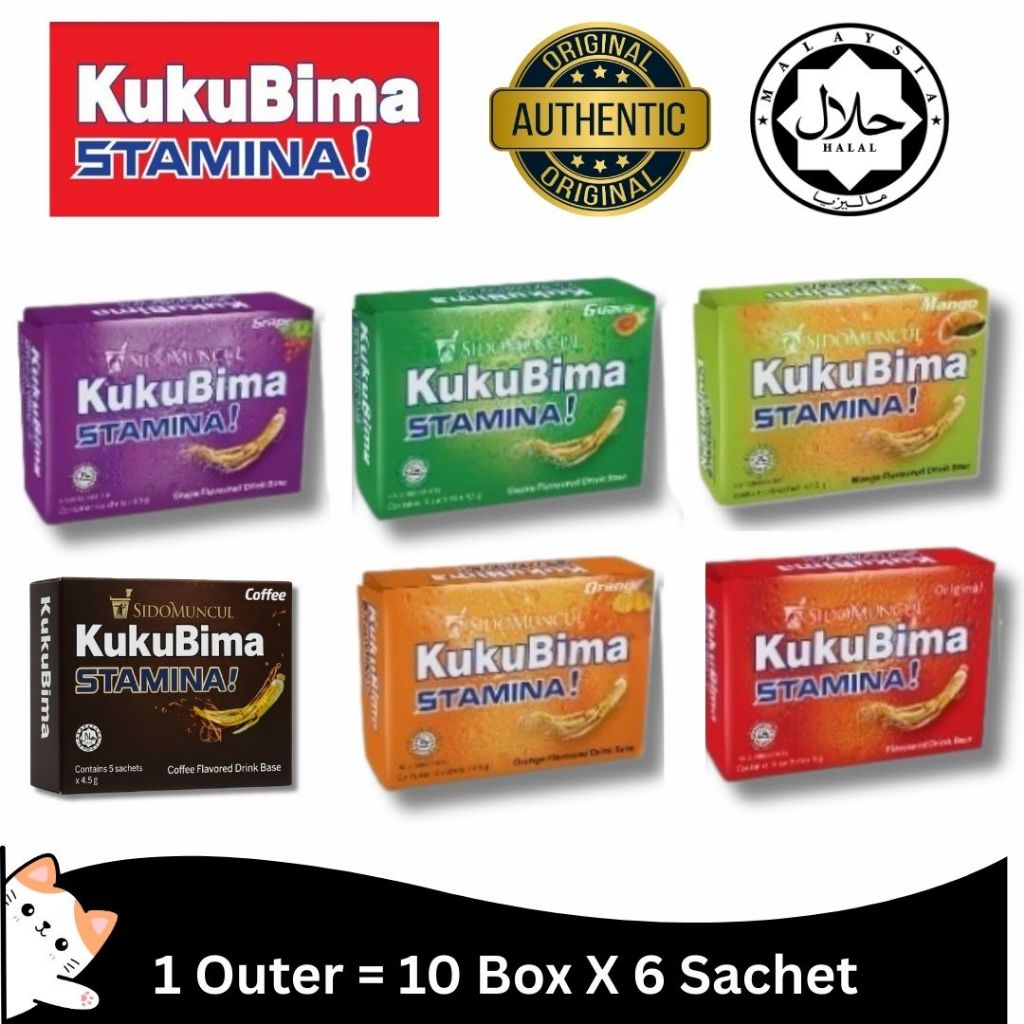KukuBima Energy Drink – 100% Authentic – 1 Outer (10 Boxes x 6 Sachets ...