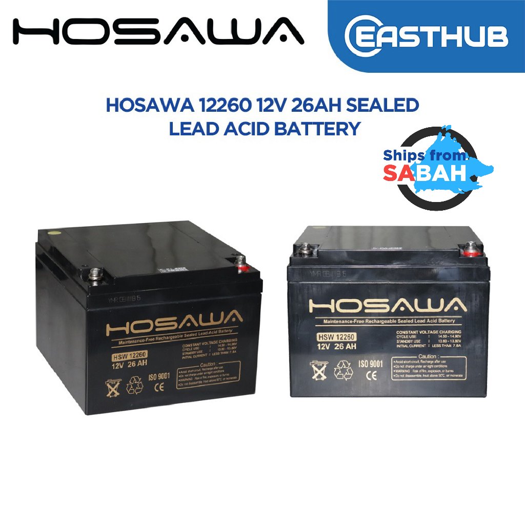 HOSAWA 12260 12V 26AH Sealed Lead Acid Battery | Shopee Malaysia