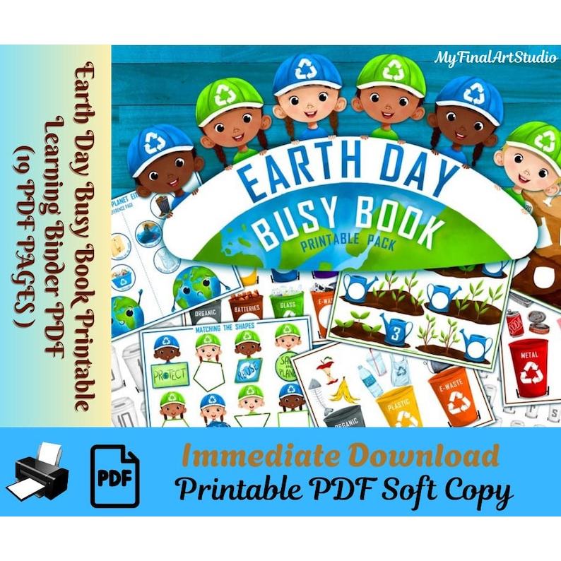 N002- [PDF] Earth Day Busy Book Printable Learning Binder PDF, Activity ...