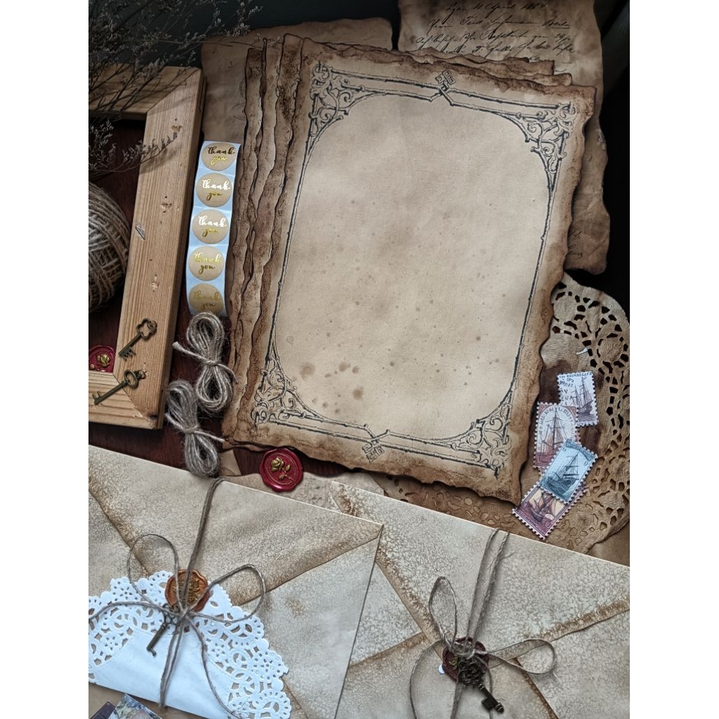 30pcs A4 Set Handmade Vintage Paper Stationery Set Old Paper Medieval ...