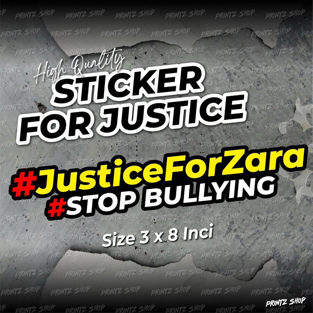 UV Print PVC Sticker | JUSTICE FOR ZARA | Shopee Malaysia