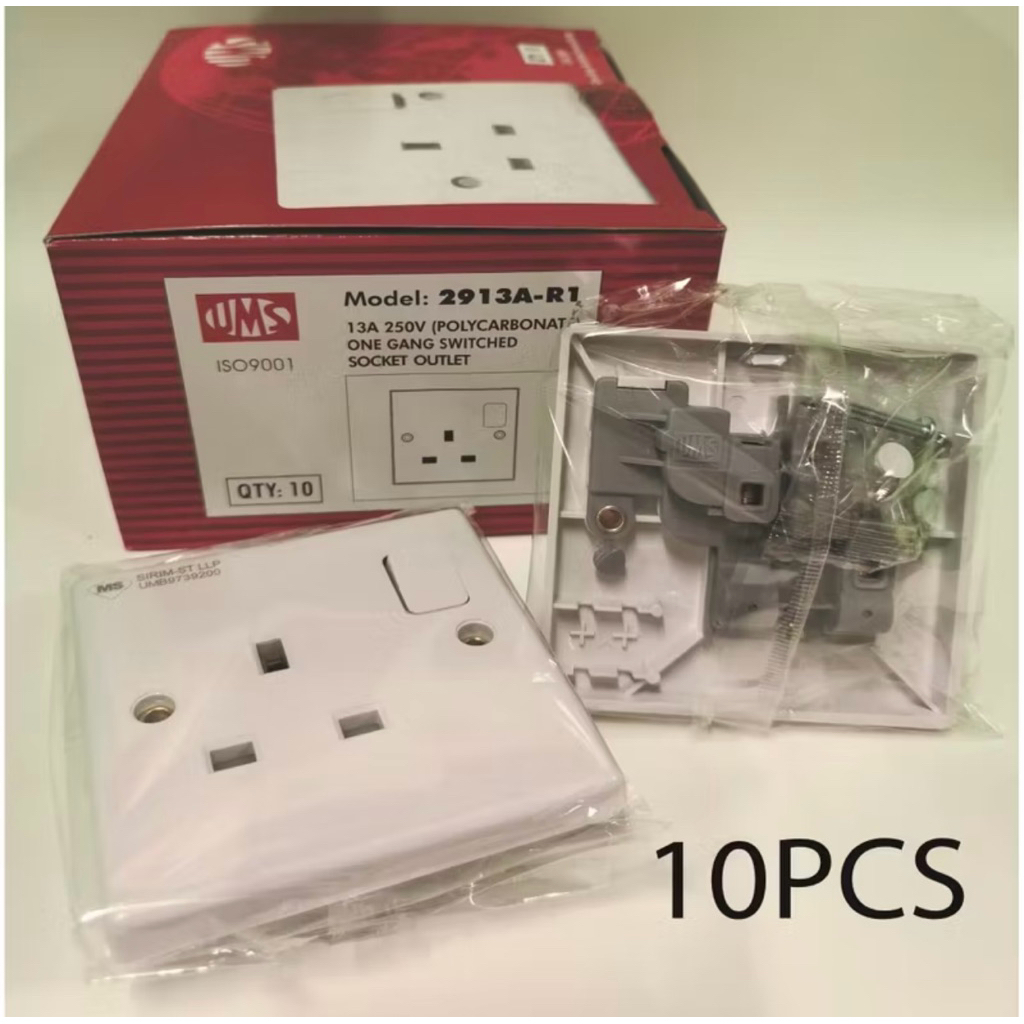 (10PCS) UMS 2913A / MARS 13A 1G Switch Socket Outlet/ 13A 1G Switch ...