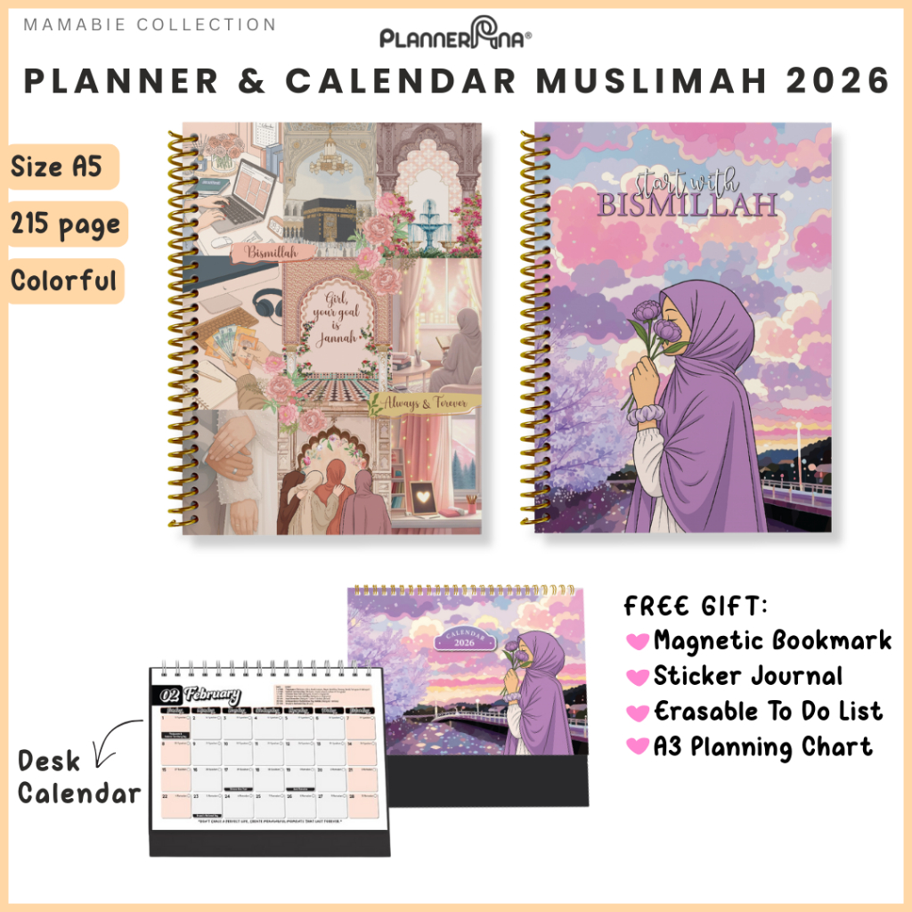 Planner Muslimah 2026 Yearly Diary Catatan Notebook Calendar Planner ...