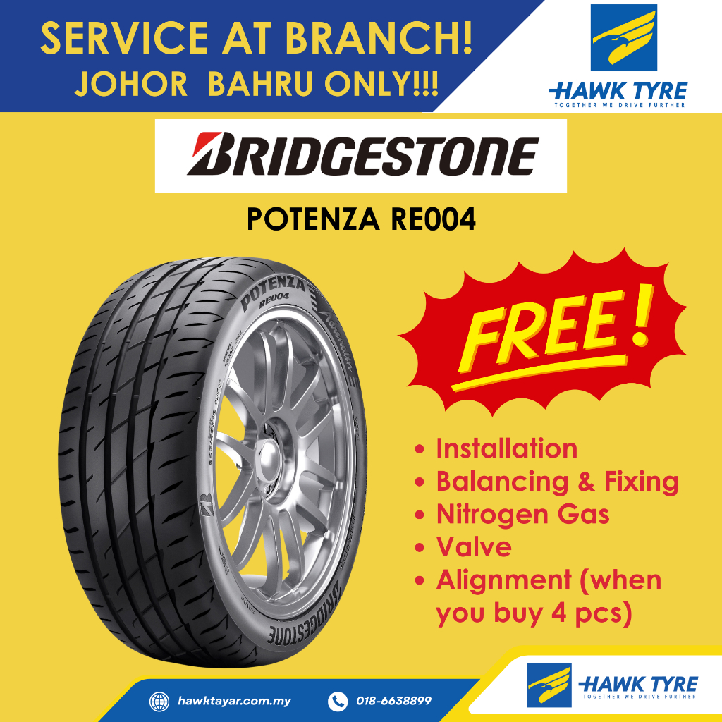 Bridgestone Tyres/Tayar Potenza RE004 195/50R15 195/55R15 195/50R16 205 ...