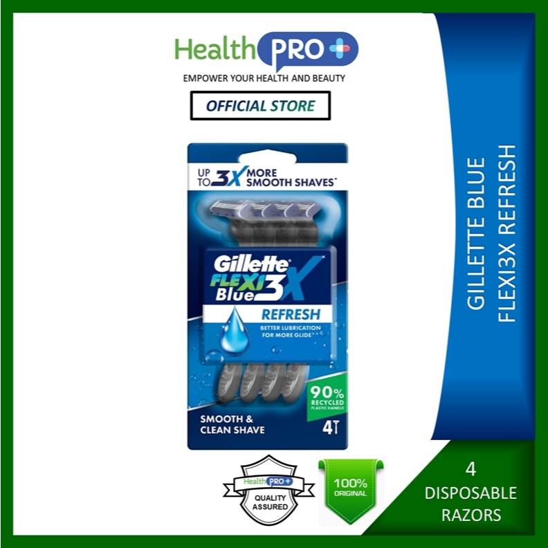 GILLETTE Blue 3X Flexi Refresh 4s | Shopee Malaysia