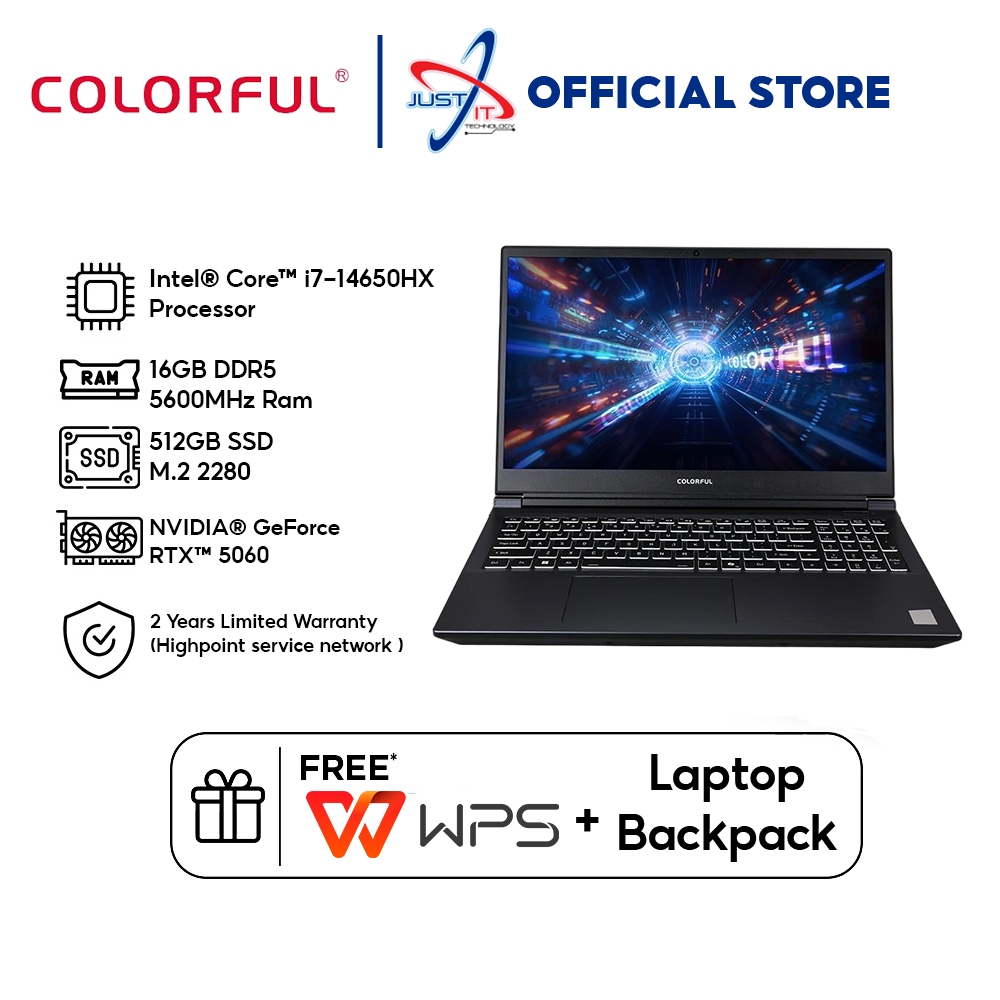 COLORFUL EVOL P15 HD76A16512E-G-J1D-LAC 15.6" GAMING LAPTOP ( I7 ...