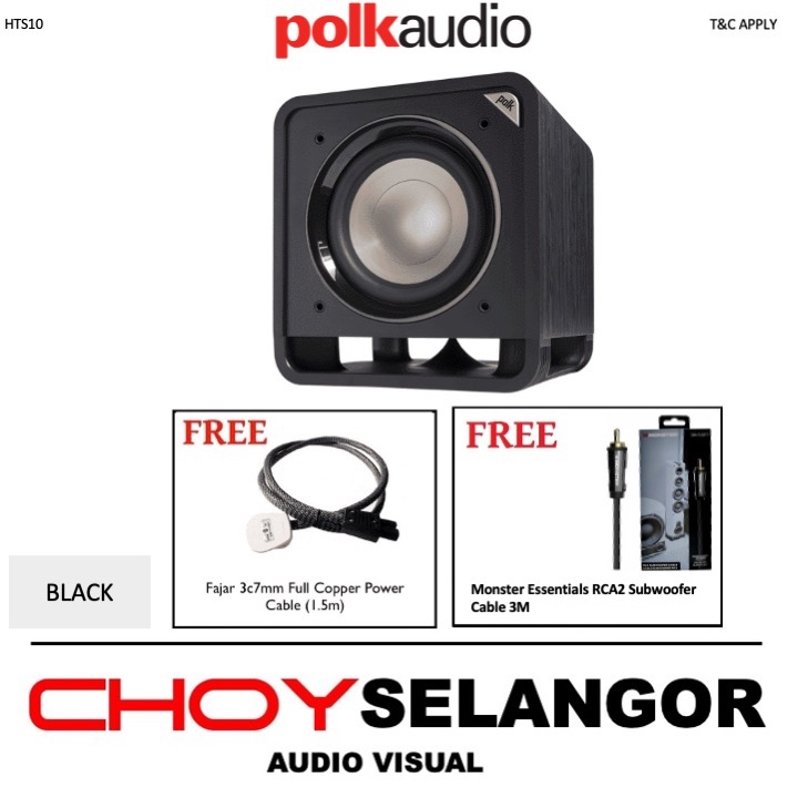 Polk Audio HTS10 10″ Subwoofer with Power Port Technology (Black ...