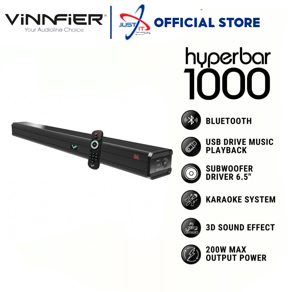 VINNFIER HYPERBAR 1000 WIRELESS SOUNDBAR SPEAKER WITH BLUETOOTH ...