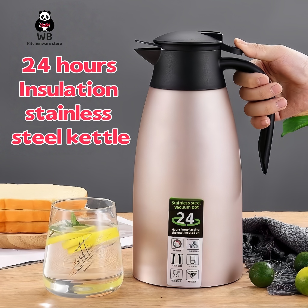 WB 304 Stainless Steel 2L Thermal Flask Vacuum Insulated Water Pot ...