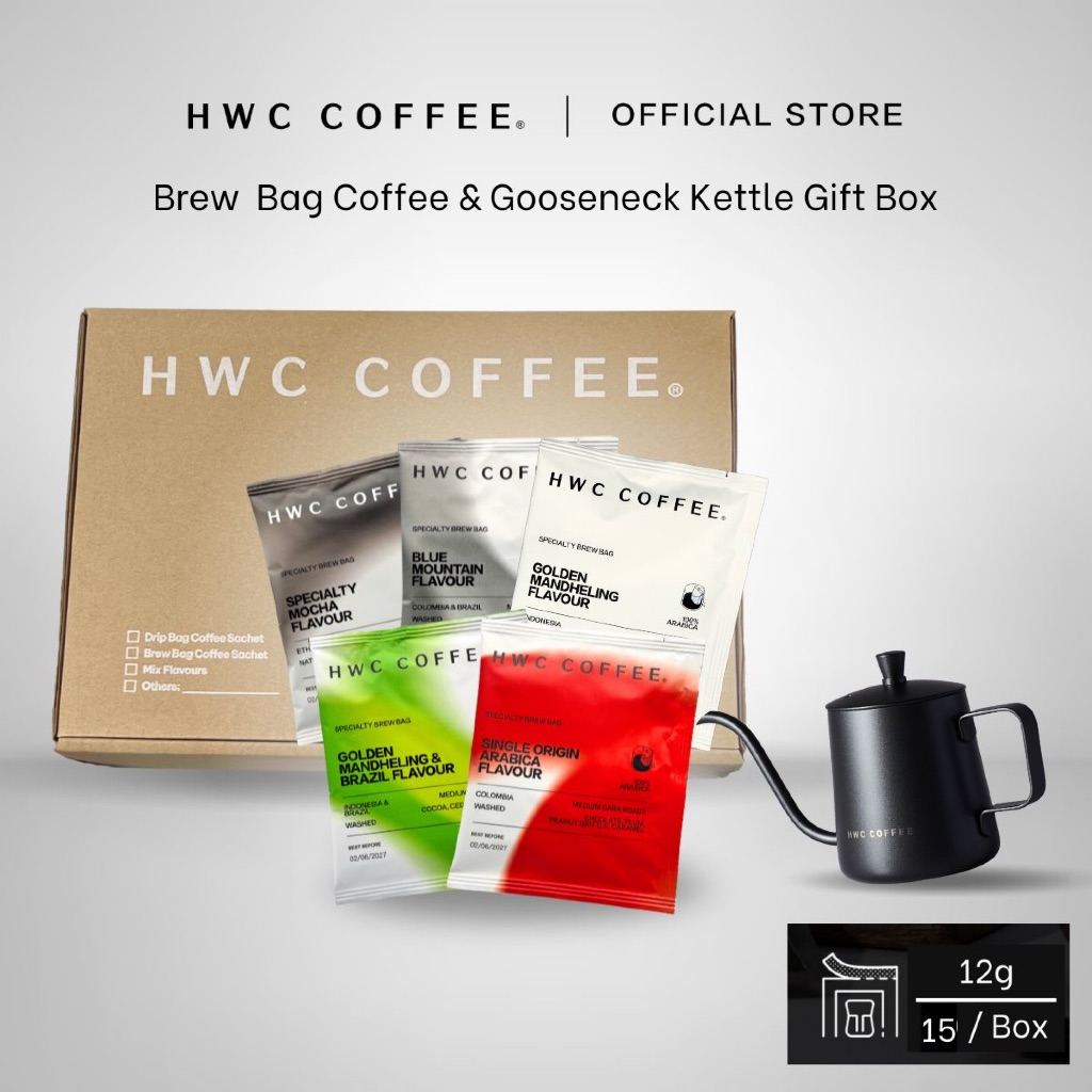 [Coffee Set] HWC Classic Brew Bag Coffee Gift Box (15's x 12g ...