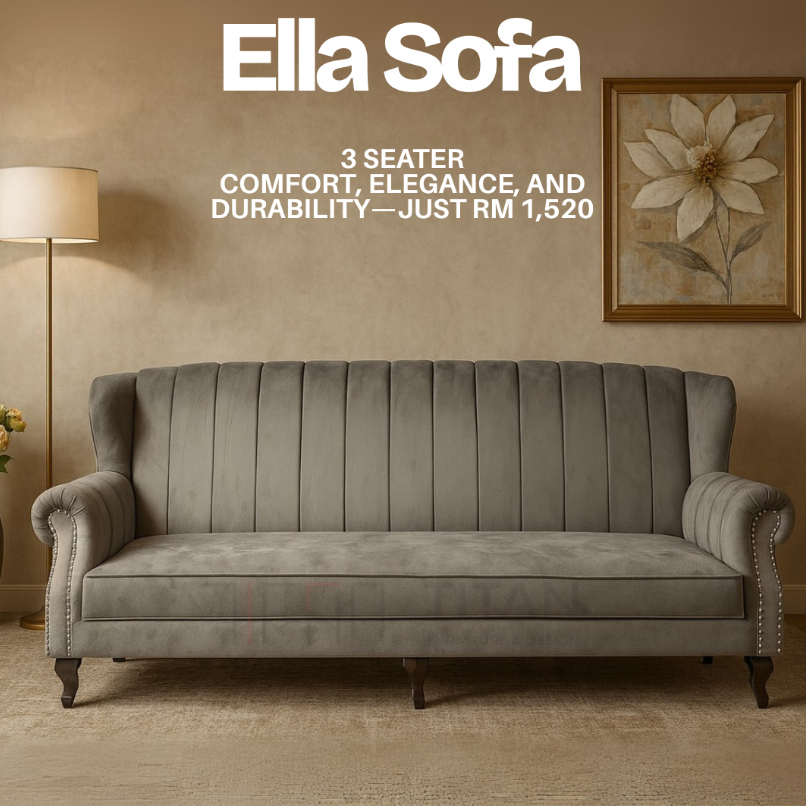 Ella Sofa Set 3+2+1 Kalis Air Easy Clean | Set Sofa Ruang Tamu Tahan ...