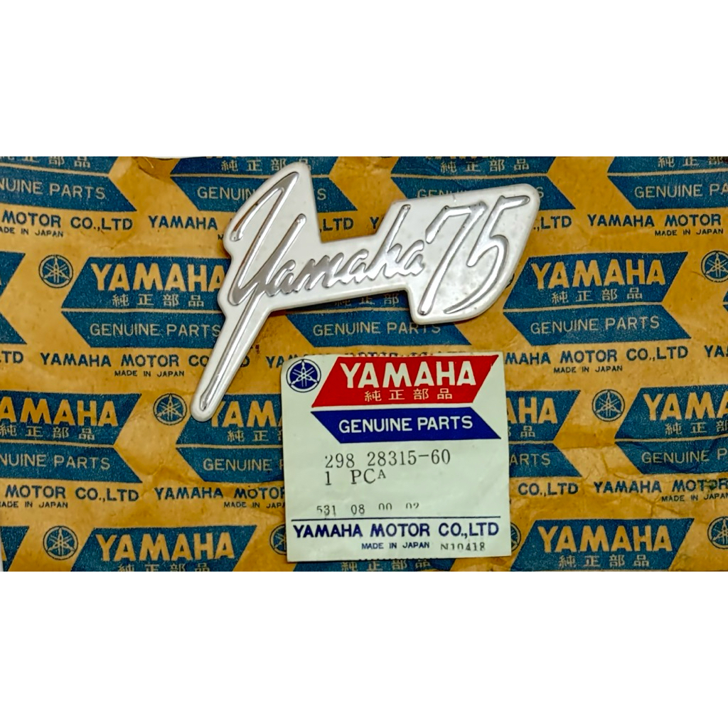 Yamaha U7/V70/V75 Front Legshield Emblem Logo P/N 298-28315-60 Ori NOS ...