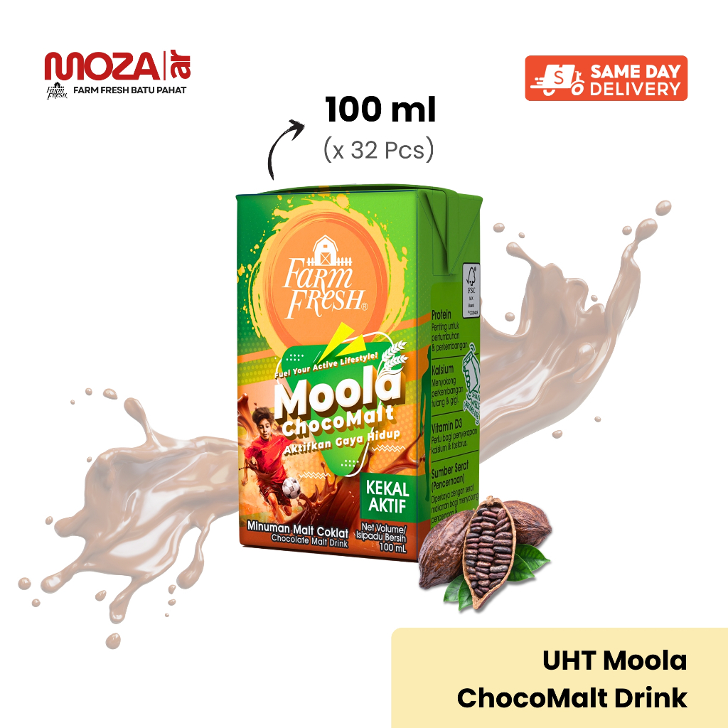 Farm Fresh Moola UHT ChocoMalt Drink 100ml x 32 Pcs | Shopee Malaysia