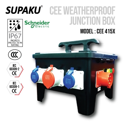 SUPAKU CEE WEATHERPROOF INDUSTRIAL JUNCTION BOX 415V (MODEL : CEE415X ...