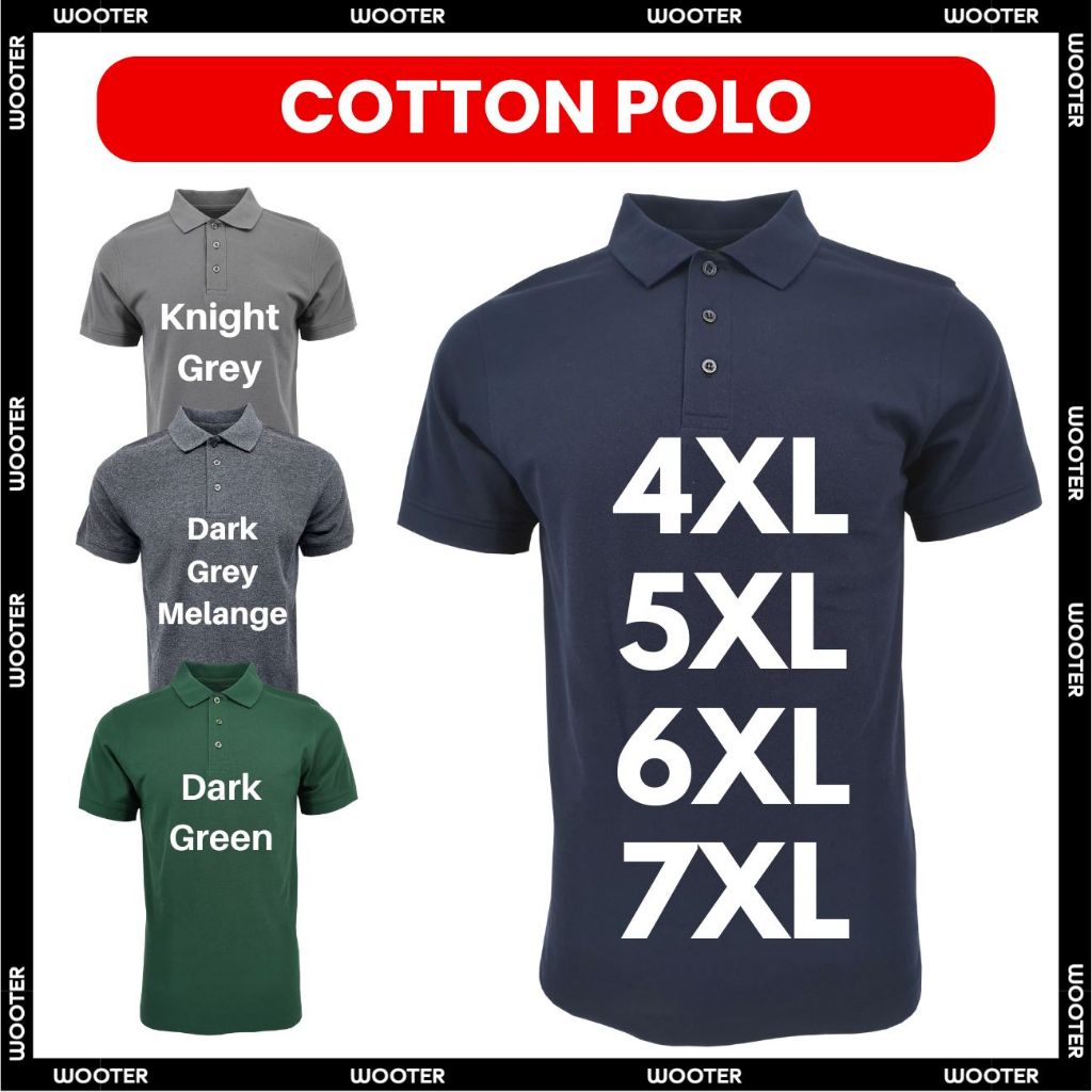 (4XL-7XL) Plus Size Cotton Polo T Shirt Polo Shirts Baju Lelaki ...