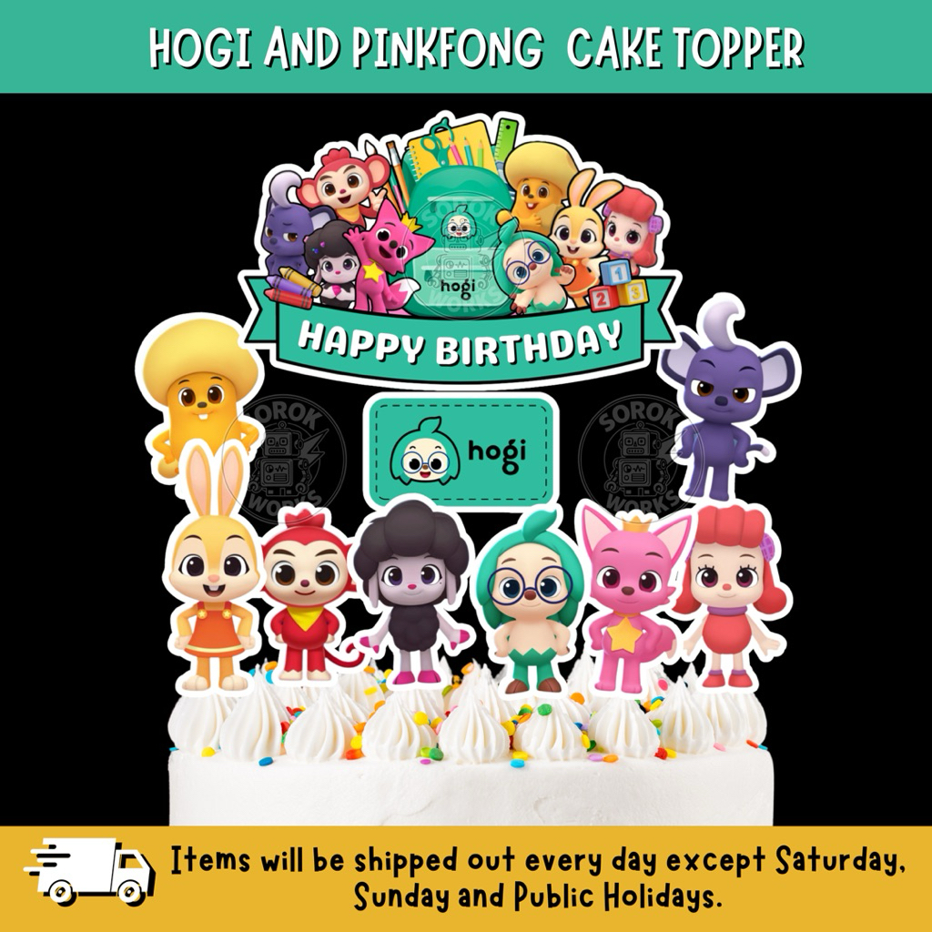HOGI & PINKFONG CAKE TOPPER | Shopee Malaysia