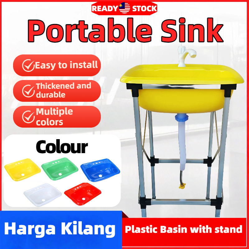 Portable Sink/Sinki Plastik/Plastic Sinki Basin With Foldable Stand ...