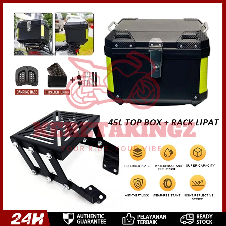 YAMAHA LC135 Y15ZR MONORACK LIPAT JB STYLE + 45L ABS TOP BOX ALUMINIUM ...