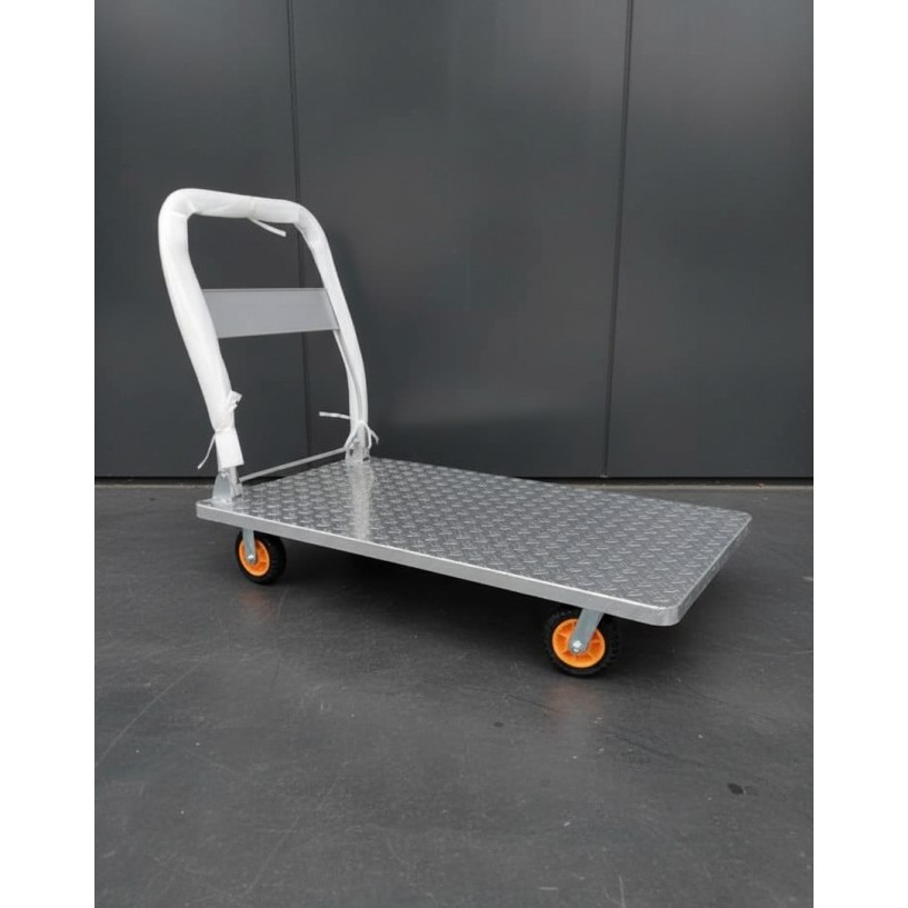 Super Heavy Duty 600kg 120cm x 65cm Chequered Metal Plate Trolley Hand ...
