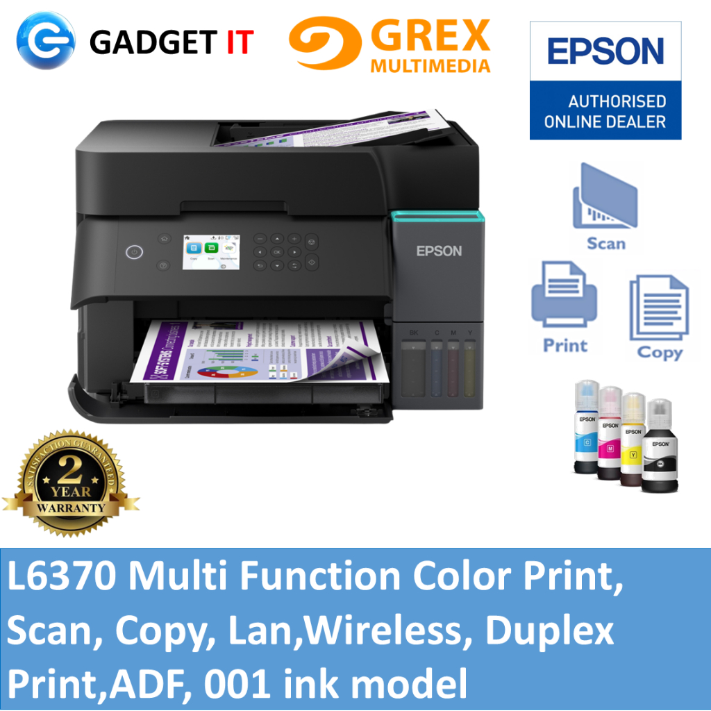 EPSON L6270 / L6370 Multi Function Color print, scan, copy, LAN ...