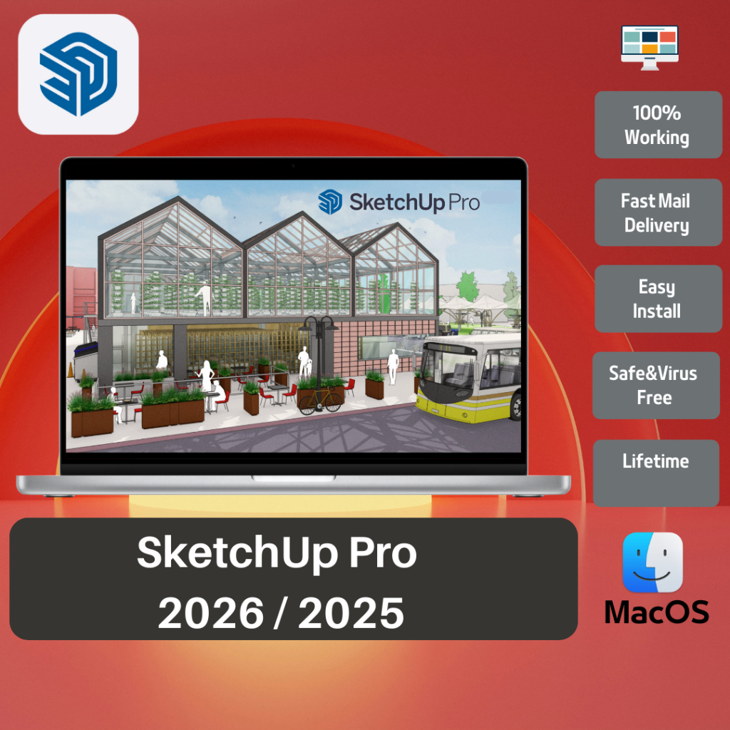 SketchUp Pro 2026 / 2025 MacOS – Advanced 3D modeling software with ...