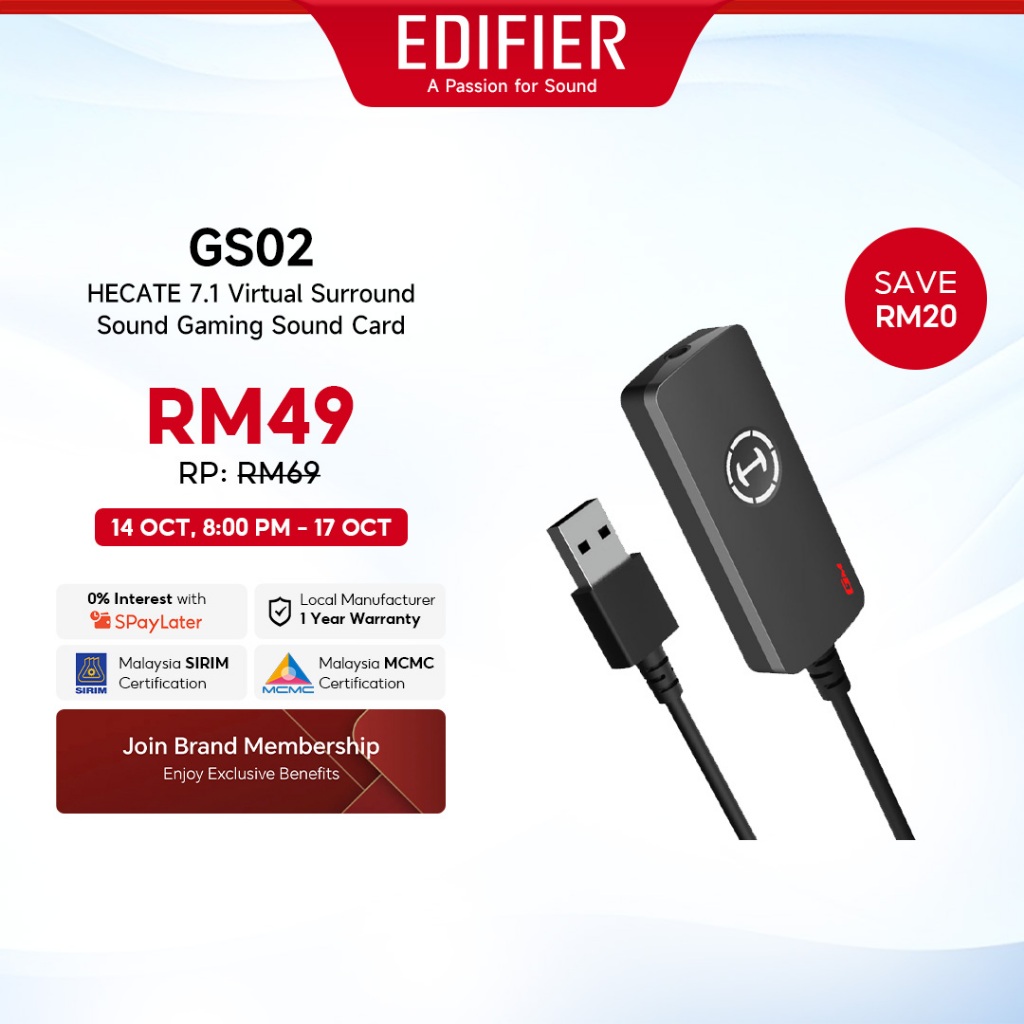 Edifier Hecate GS02 USB 7.1 Virtual Surround Externa Gaming Sound Card ...