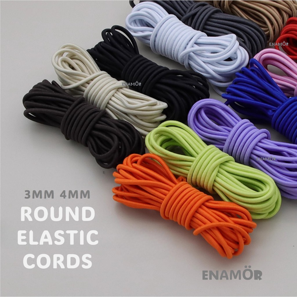 🧵3MM/4MM ROUND ELASTIC CORD 🧵 TALI GETAH BULAT 3MM 4MM🧵 | Shopee Malaysia