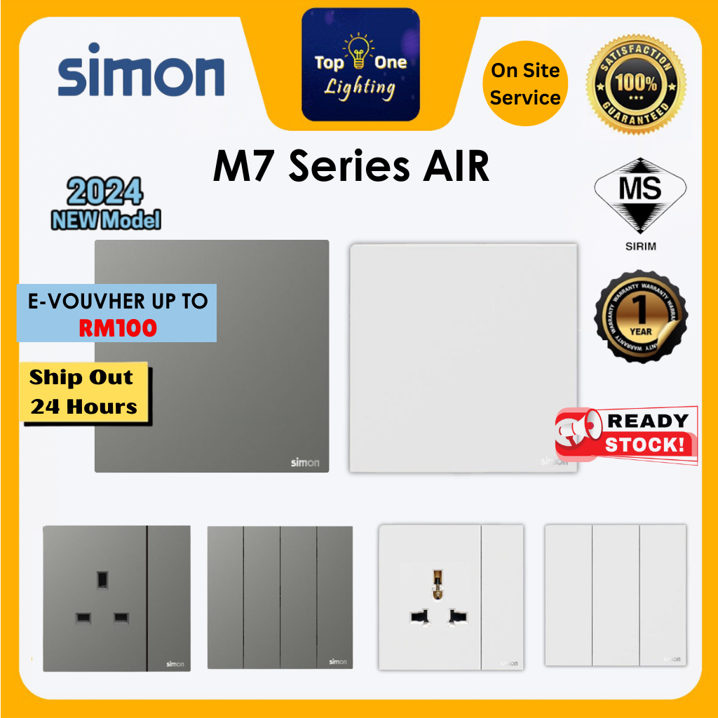 🔥NEW🔥SIMON[European Brand] M7 Series AIR White & Grey Switch / Switches ...