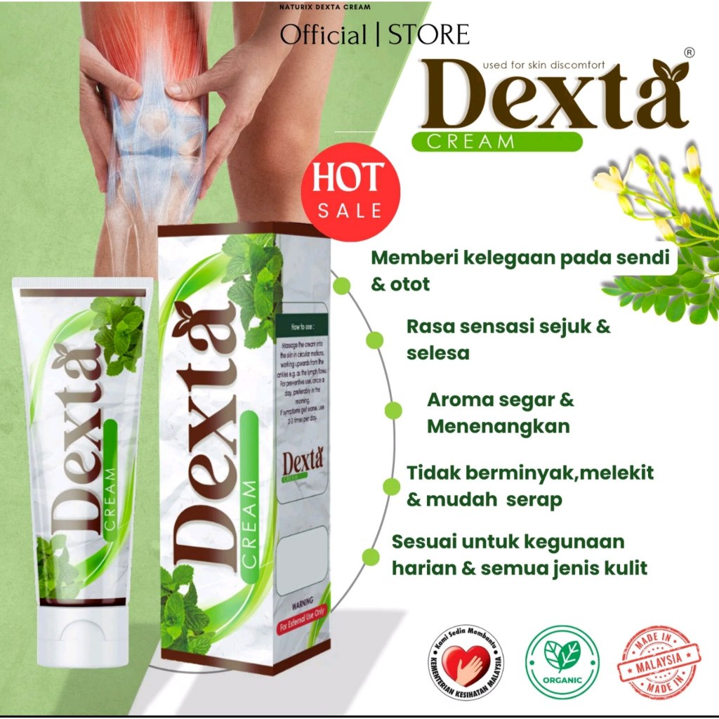 Dexta - Krim Kebas Kaki, Kebas Tangan, Sakit Lutut, Lenguh Betis, Urat ...
