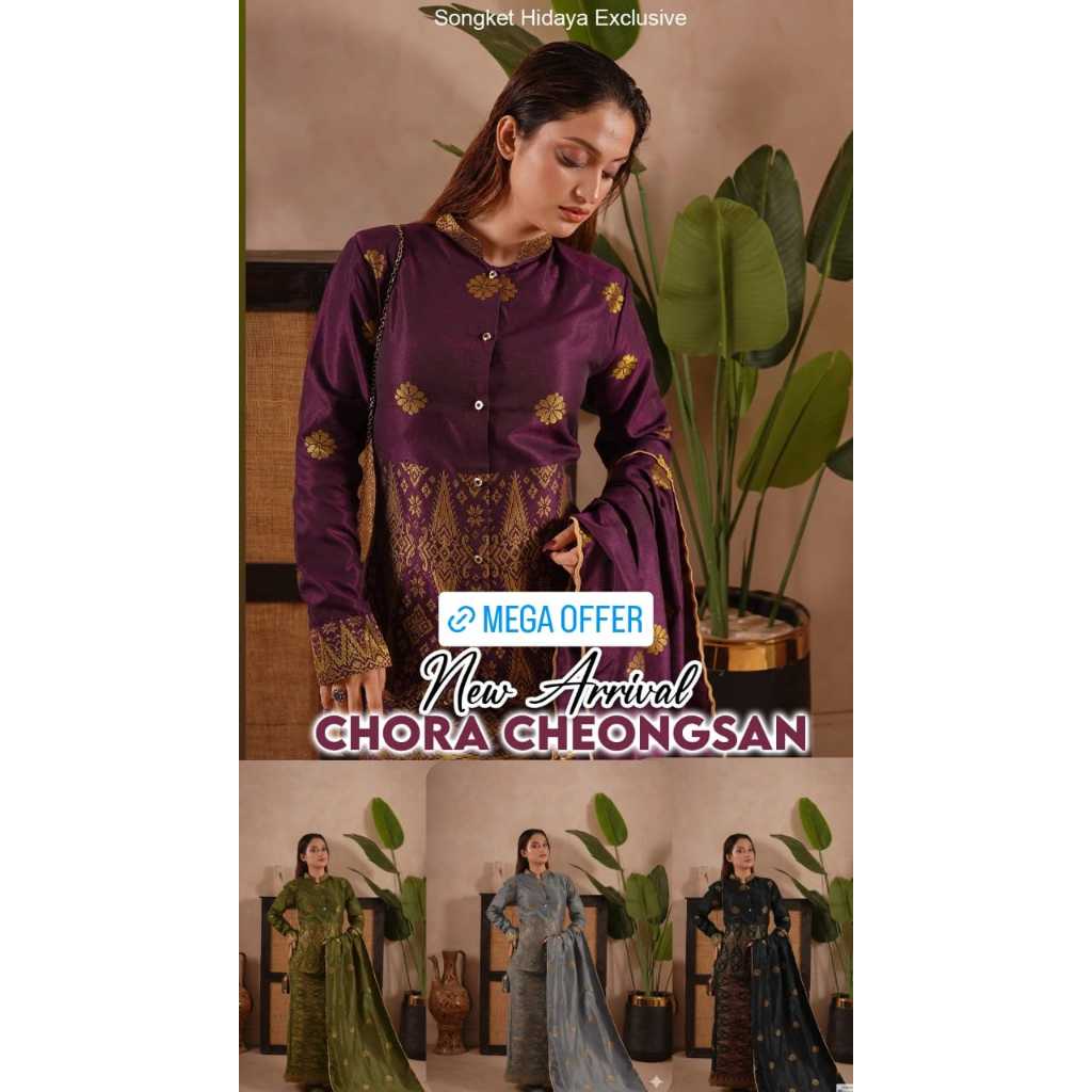 BAJU KEBAYA CORAK CHEONGSAM SEKALI SELENDANG|SAIZ XS-2XL|100%COTTON ...