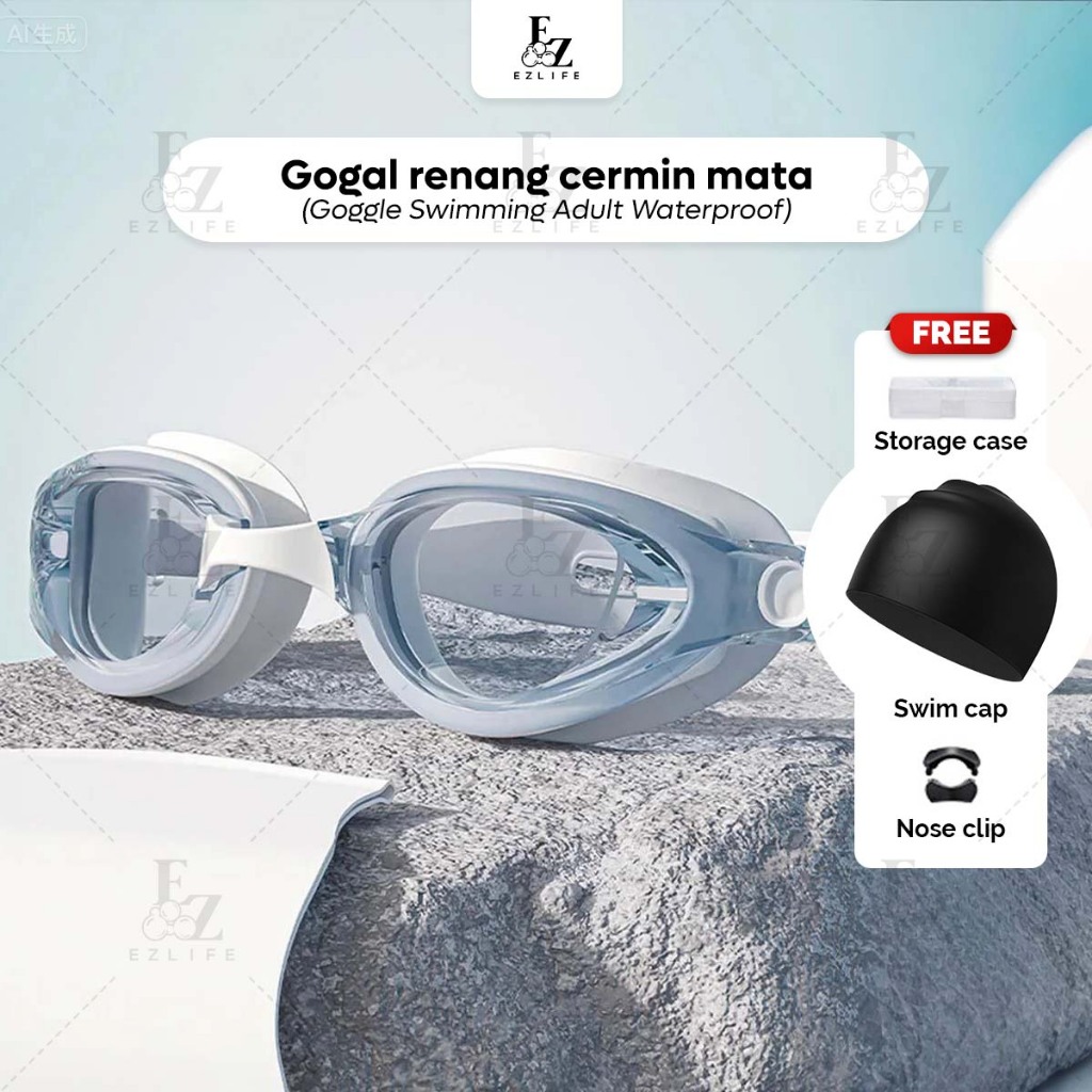 [FREE SWIM CAP] Goggle Swimming Adult Waterproof Anti Fog Pool Sports ...
