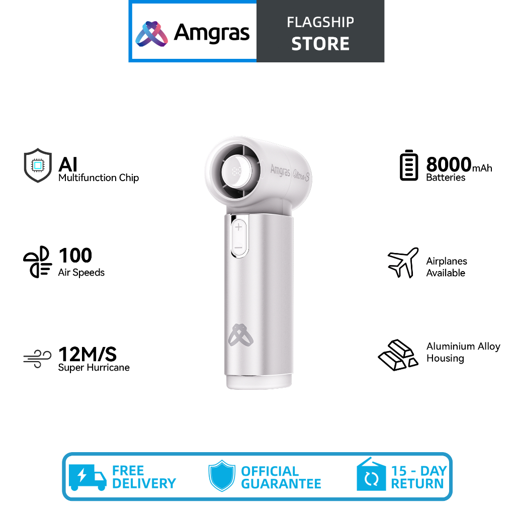 Amgras MetaHeld Fan UltraS Ultra-high speed turbo handheld fan portable ...